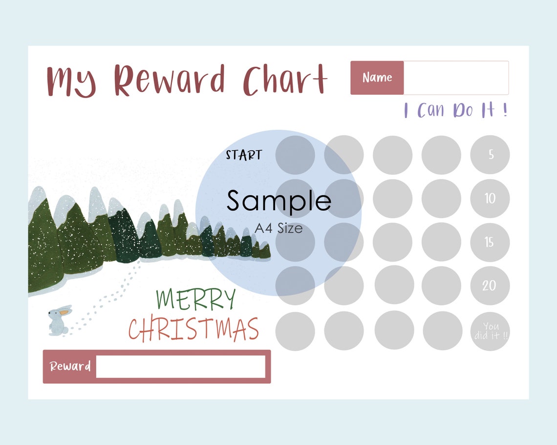 Christmas Reward Chart Instant Download Reward Chart for KIDS Potty ...