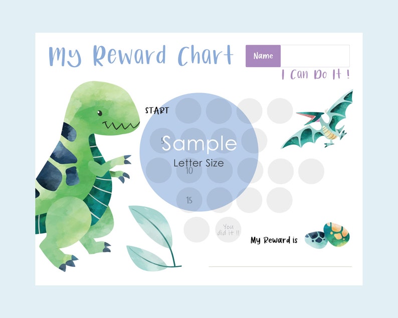 T-rex Reward Chart | Dinosaur Sticker Chart | Chart for Boy | Potty ...