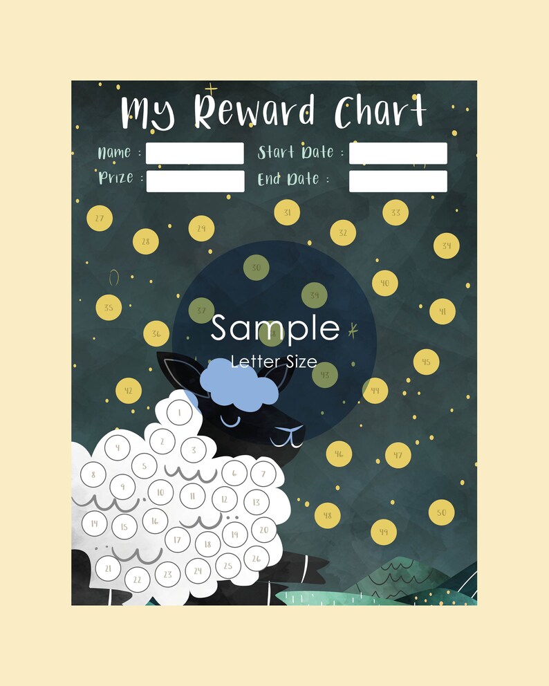 Sheep Reward Chart | Sleep Chart | KIDS Template | 50 Day Challenge ...