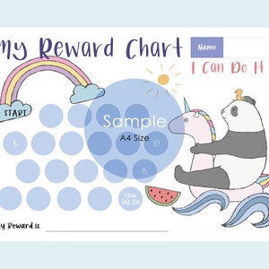 Panda Reward Chart Summer Sticker Chart 20 Circles Reward Chart Potty ...