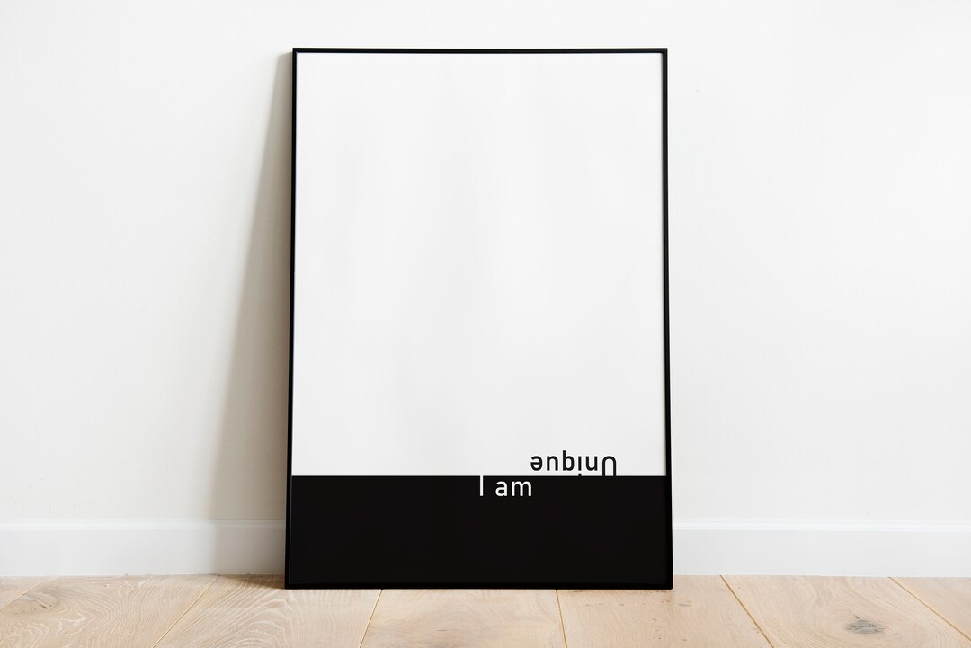 Black and White Affirmation Poster | I Am Unique | Positive Affirmation ...