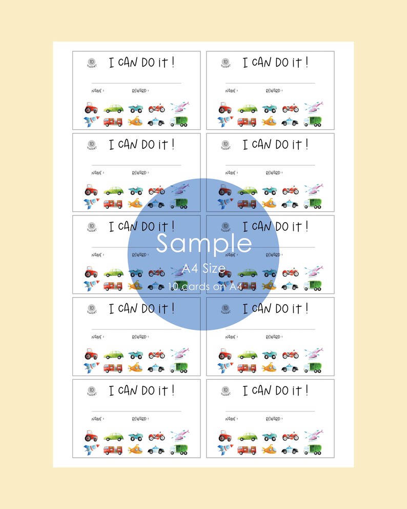 10 Punch Reward Card Printable | Good Behavior Punch Card | Punch Cards ...