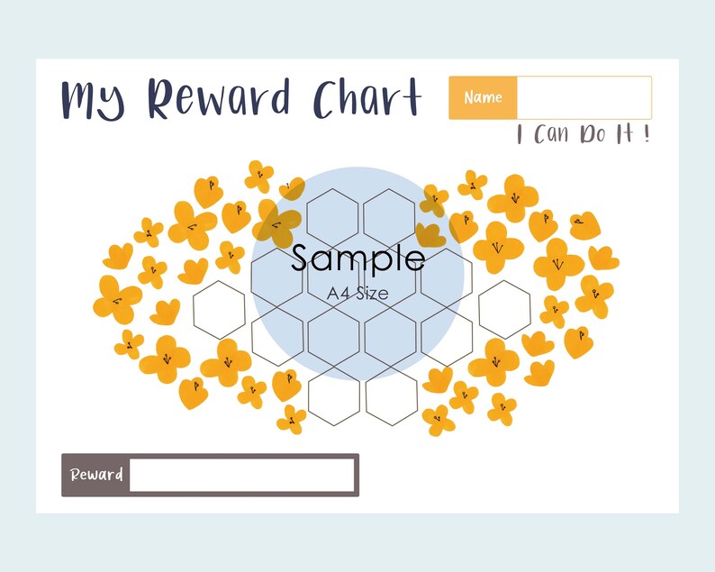 Yellow Floral Reward Chart | Printable Reward Chart for Kids | Potty ...