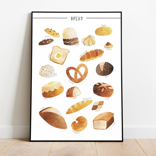 Bakery Art Print Bakery Decor Bread Print Food Poster - Etsy