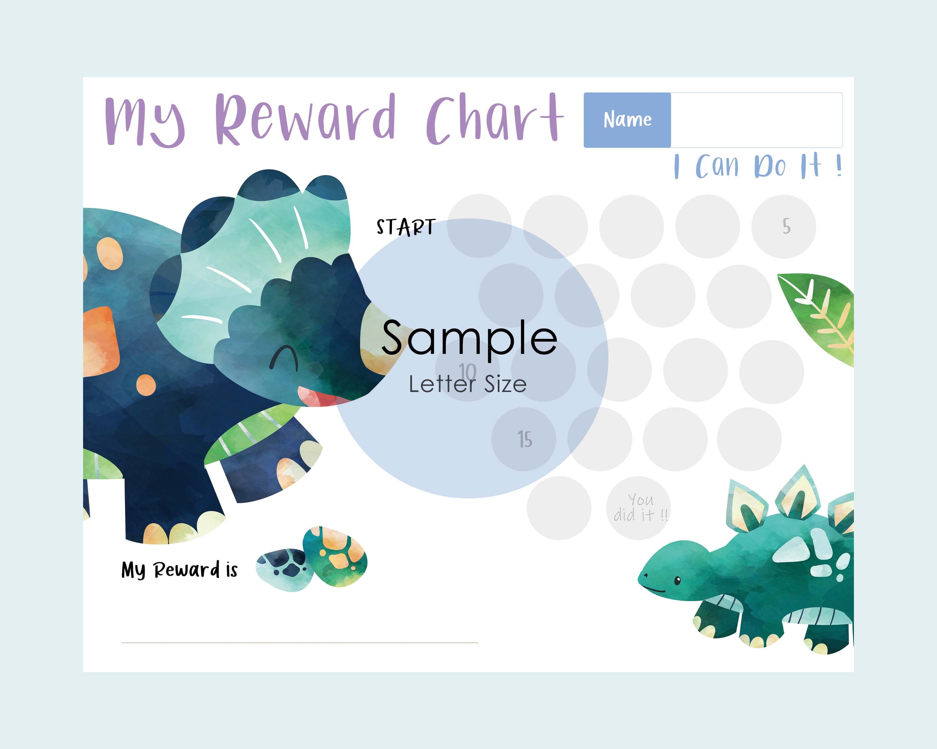 Dinosaur Reward Chart | Printable Reward Chart | Potty Reward Chart ...