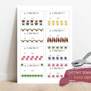 Monster Punch Card | 10 Punches Reward Card | Printable Reward Chart ...