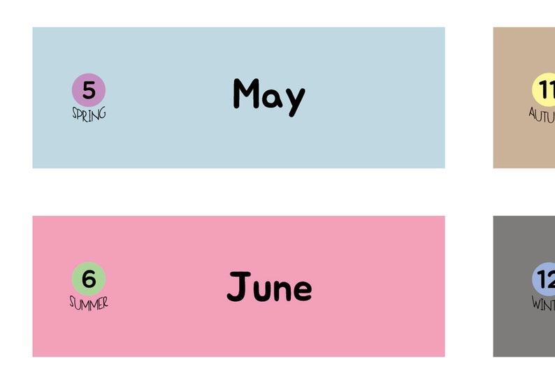 Rainbow Months of the Year Poster Months Printable Homeschool Learning ...