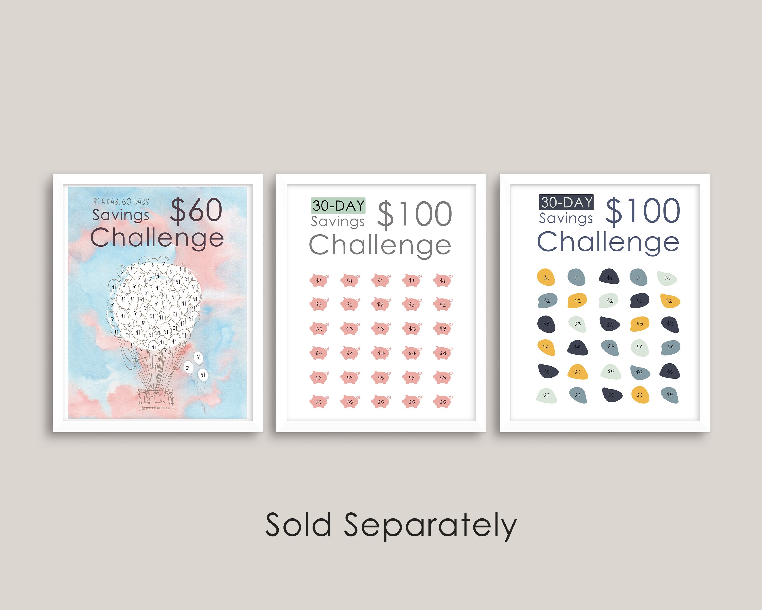 Save One Dollar a Day Challenge for KIDS | Savings Tracker | Daily ...