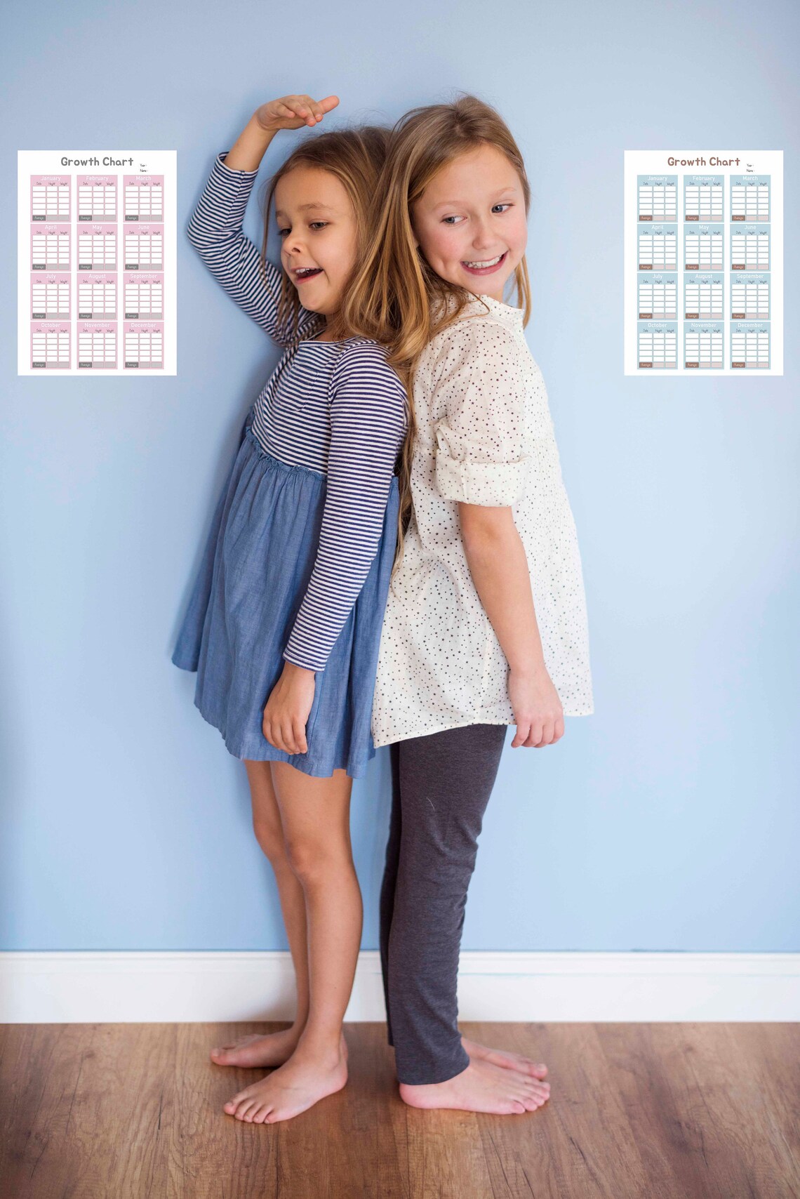 Growth-height & Weight-chart | Monthly KIDS Body Tracker | Printable ...