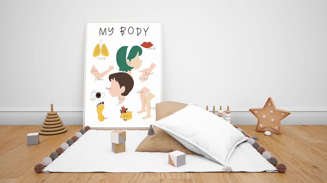 My Body Poster Preschool Prints Home School Wall Art Educational Print ...
