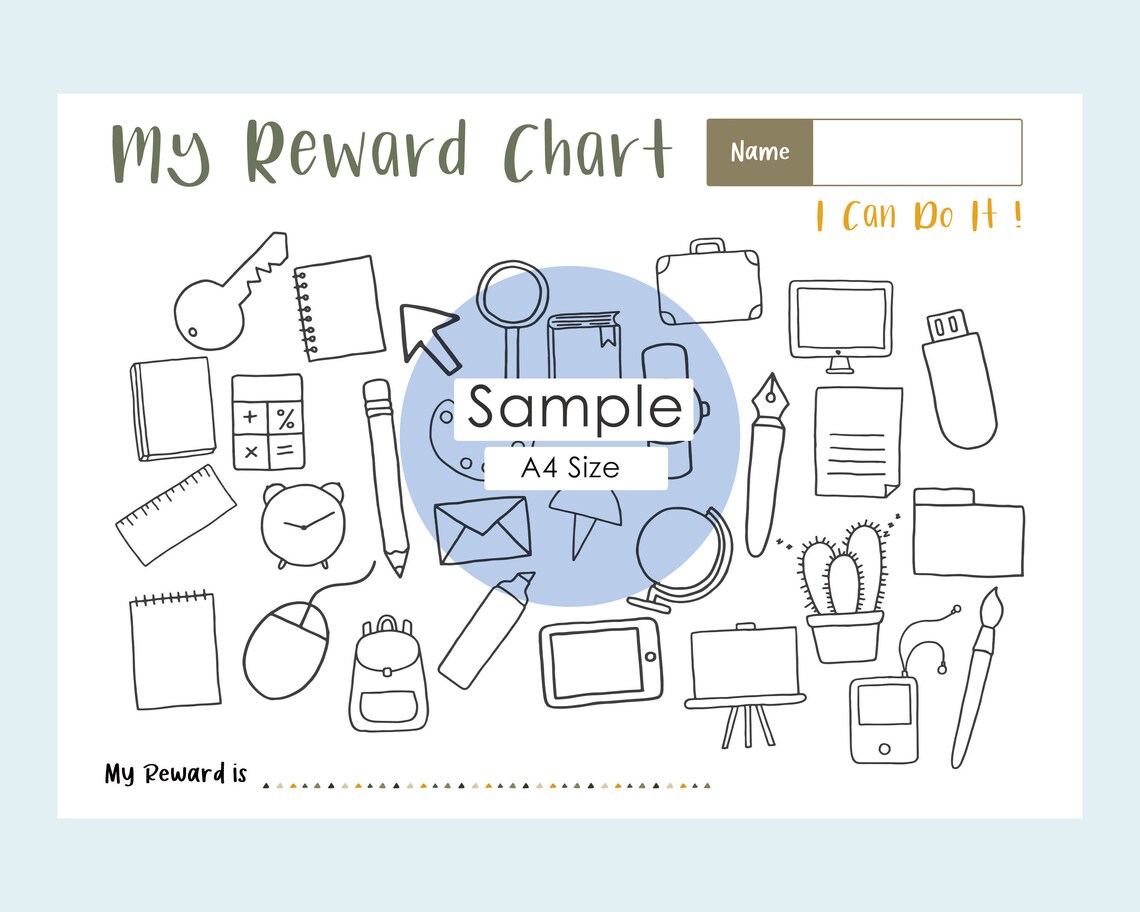 Reward Chart Printable | Coloring Reward Chart | School Supplies ...
