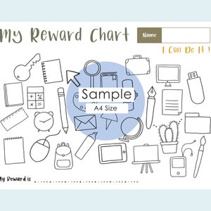 Reward Chart Printable | Coloring Reward Chart | School Supplies ...