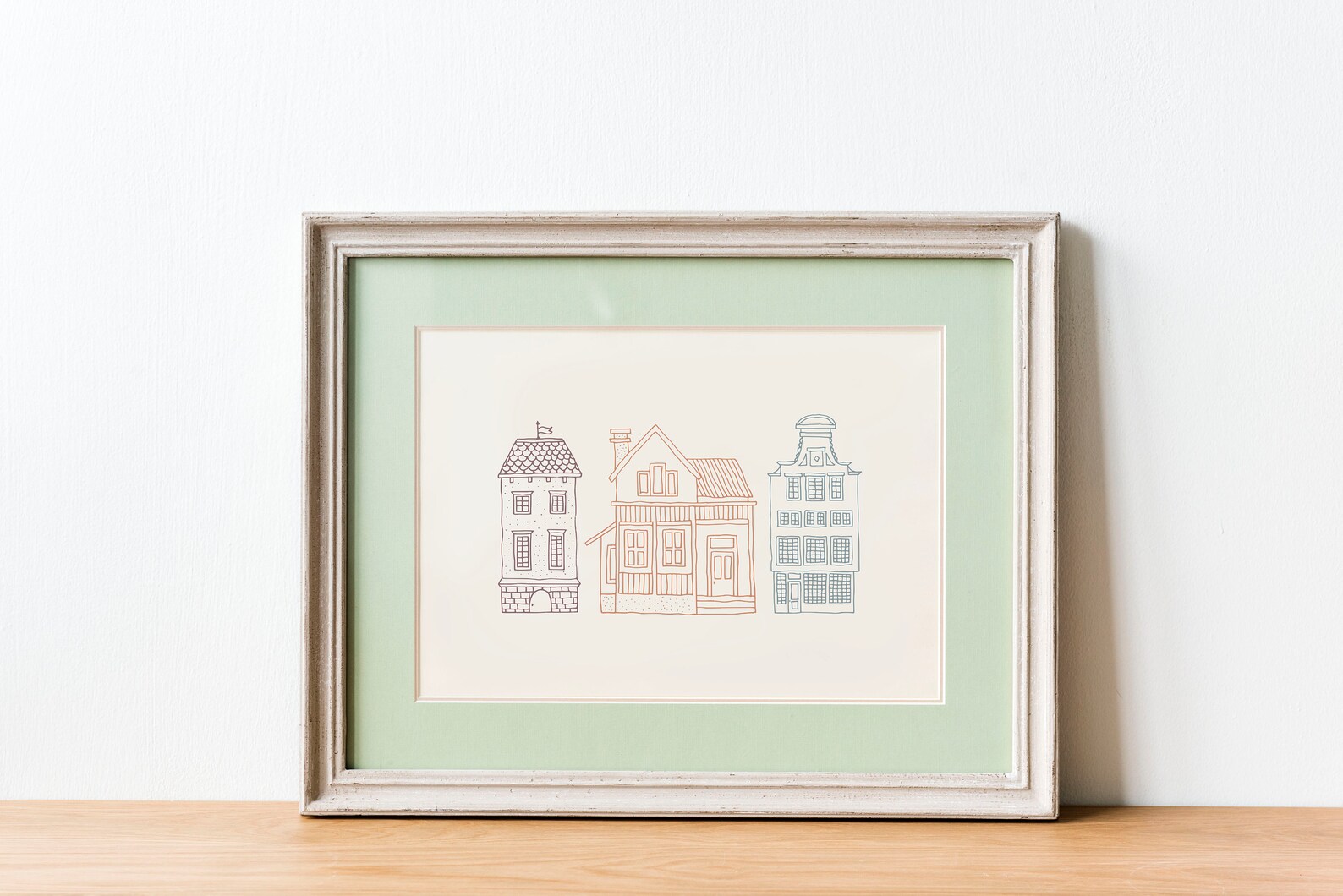 Houses Art Print | Printable Wall Art | Home Decor | House Prints ...