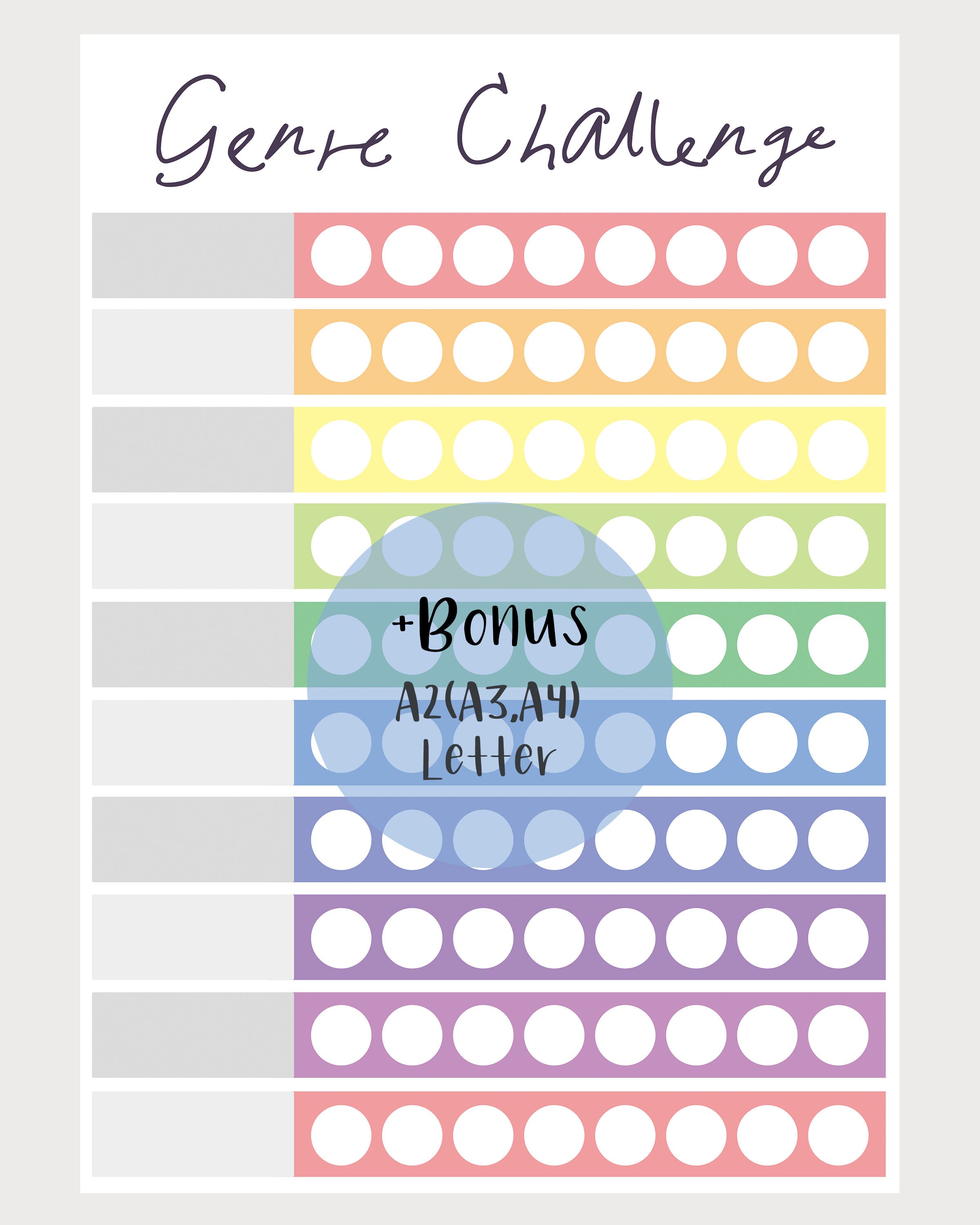 Printable Reading Challenge for Kids | 80 Book Challenge | Book Genre ...