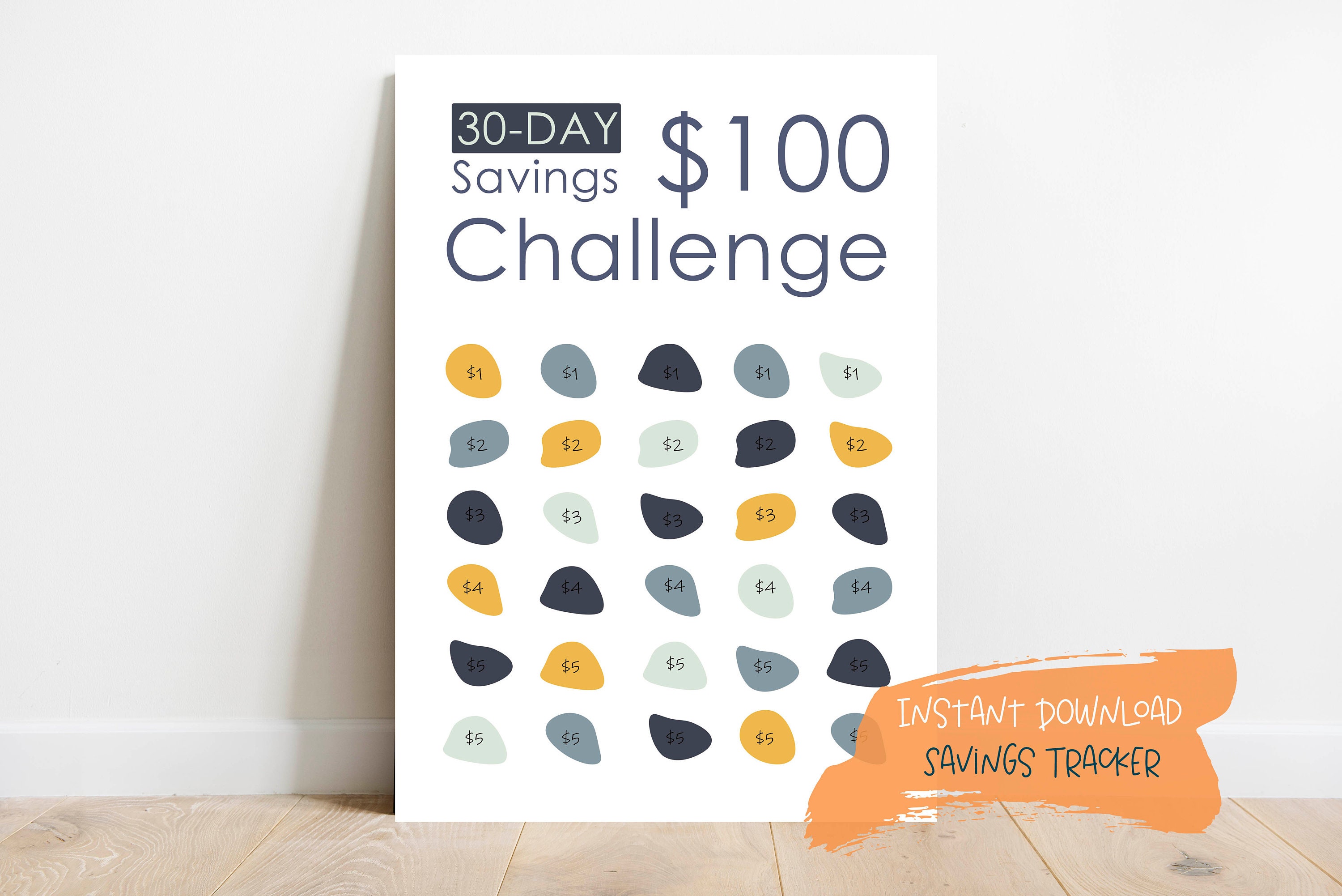 30-day Savings Challenge | Savings Tracker | Printable Chart | Money ...