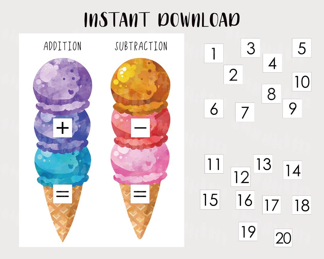 Printable Math Activity | Elementary Math | Addition and Subtraction ...