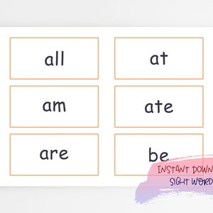 Dolch Sight Words Printable | 52 Primer Dolch Words Flashcards | Pre-k ...