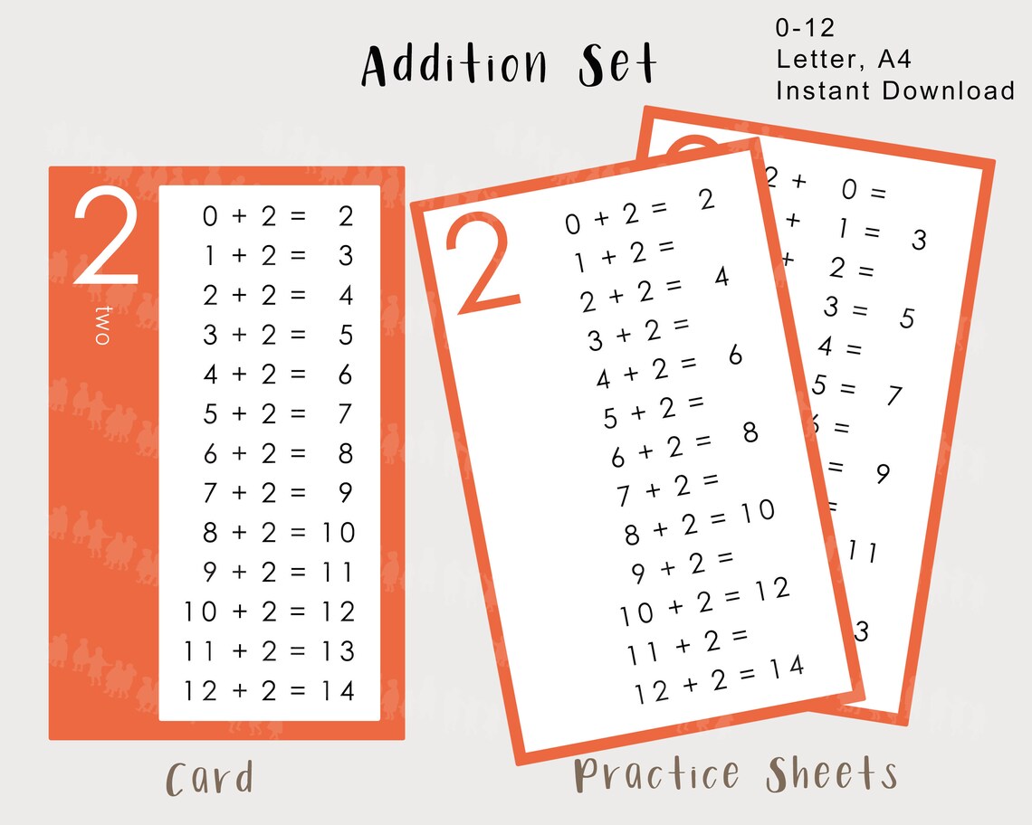 Montessori | Addition Chart | Addition Practice Worksheet | Printable ...