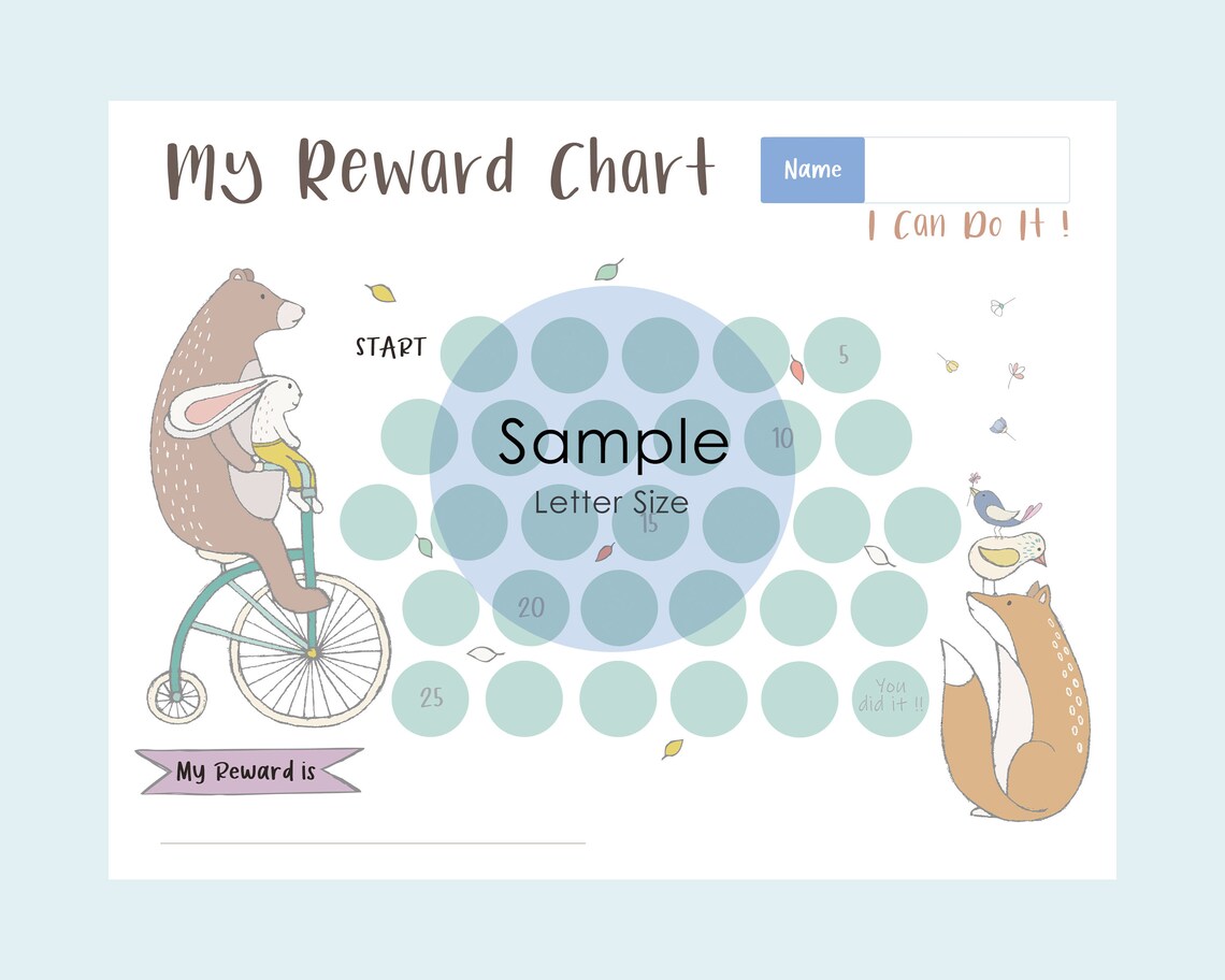 Forest Animal Reward Chart Printable Reward Chart Instant Download ...