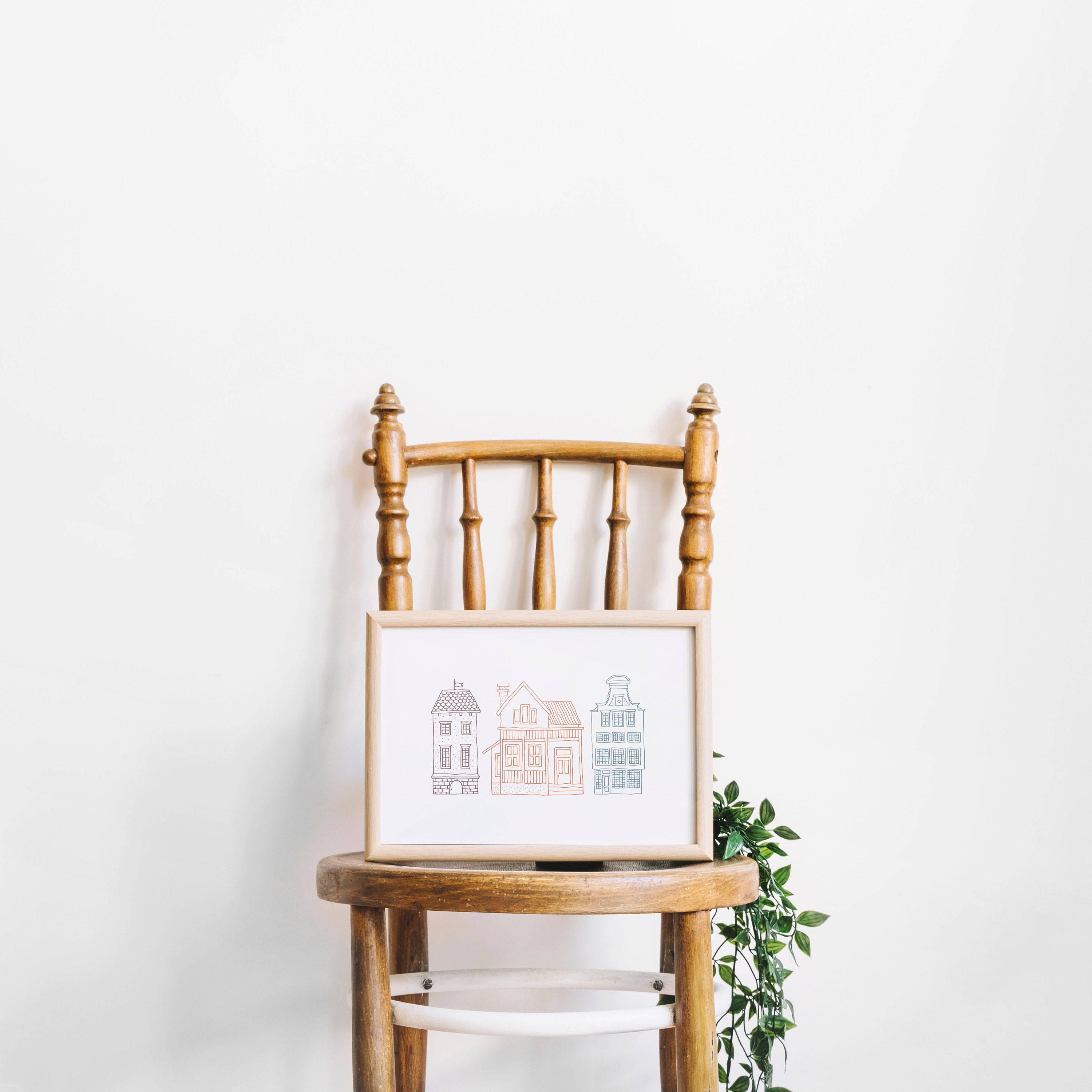 Houses Art Print | Printable Wall Art | Home Decor | House Prints ...