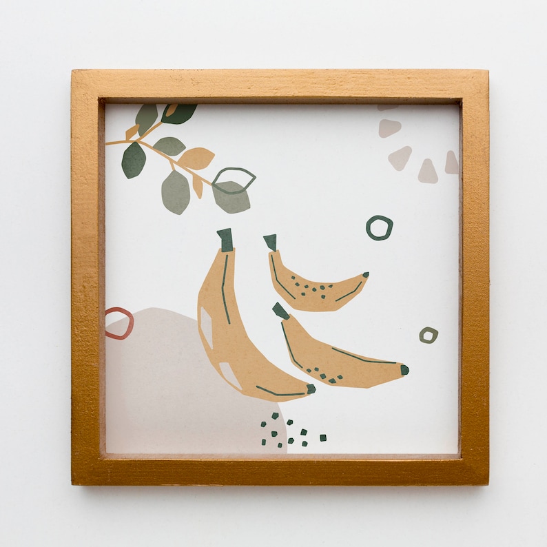 Abstract Banana Wall Art | Printable Food Art | Kitchen Decor | Modern ...