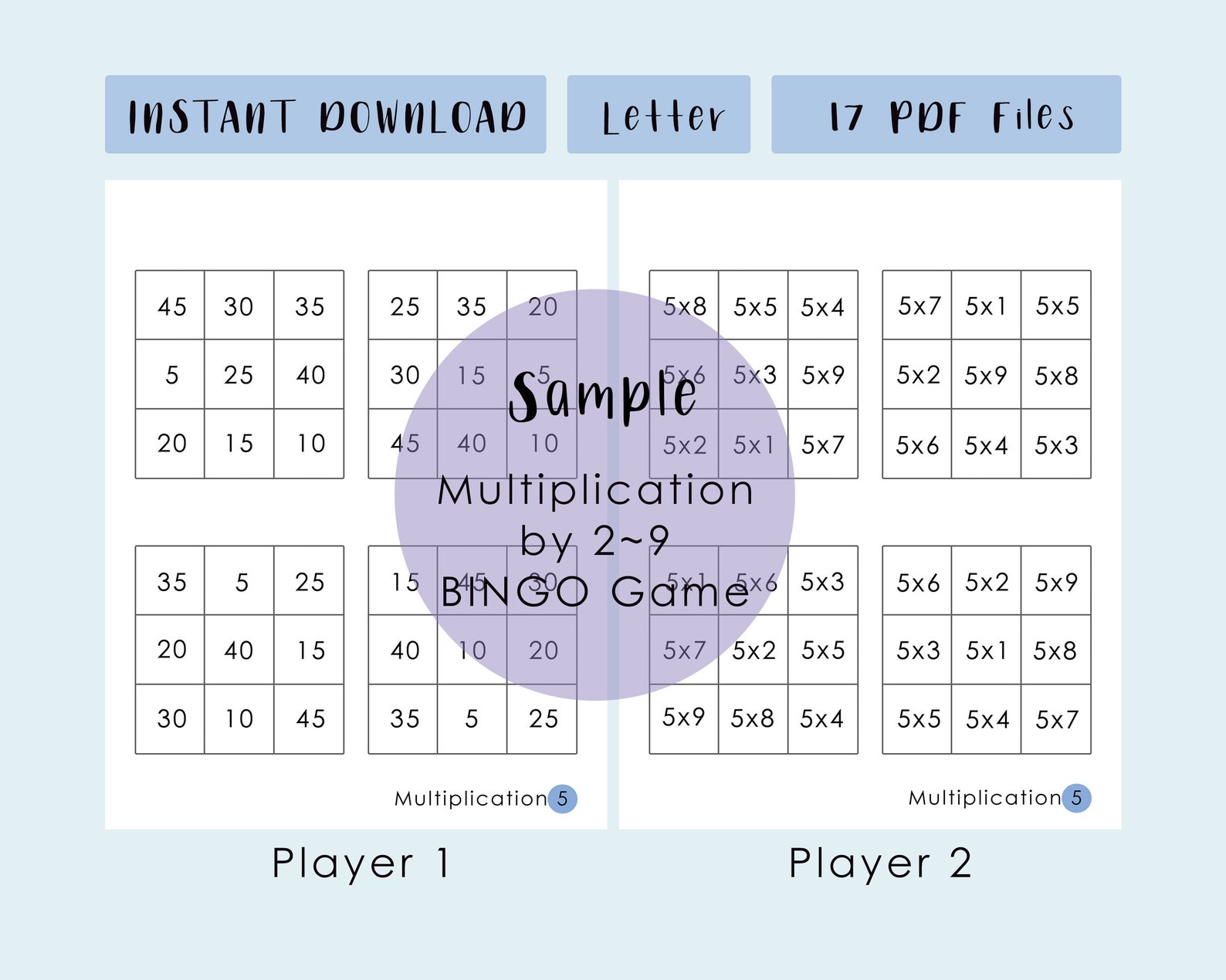 Multiplication Bingo Game(2~9) | Math Games | Printable Math Activities ...