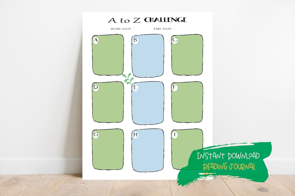 Printable A to Z Challenge for Kids Reading Journal for Kids - Etsy