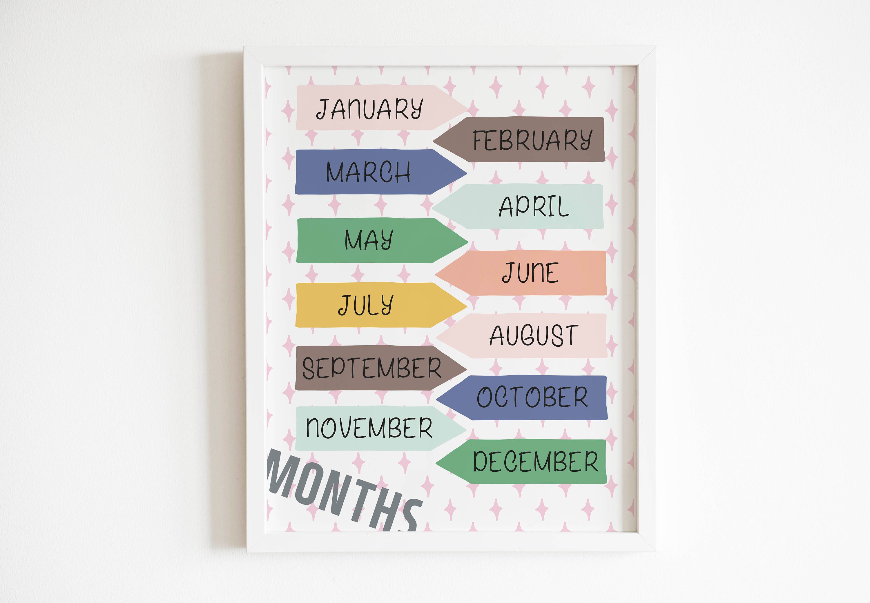 Months Poster Months of the Year Printlearning Poster - Etsy
