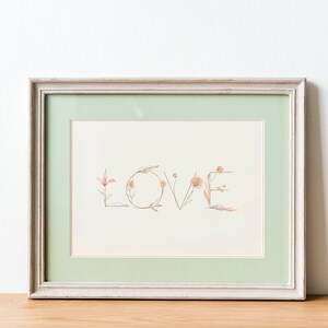 LOVE Sign | Love Printable Wall Art | Floral Wall Decor | Watercolor ...