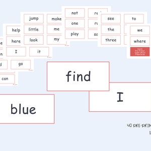 Dolch Sight Words Printable | 40 Pre-primer Sight Word | Sight Word ...