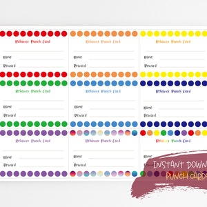 Rainbow Punch Card | Good Behavior Chart | Behavior Punch Cards ...