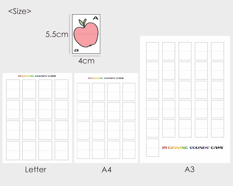 Beginning Sounds Matching Game Food Alphabet Game Preschool Curriculum ...