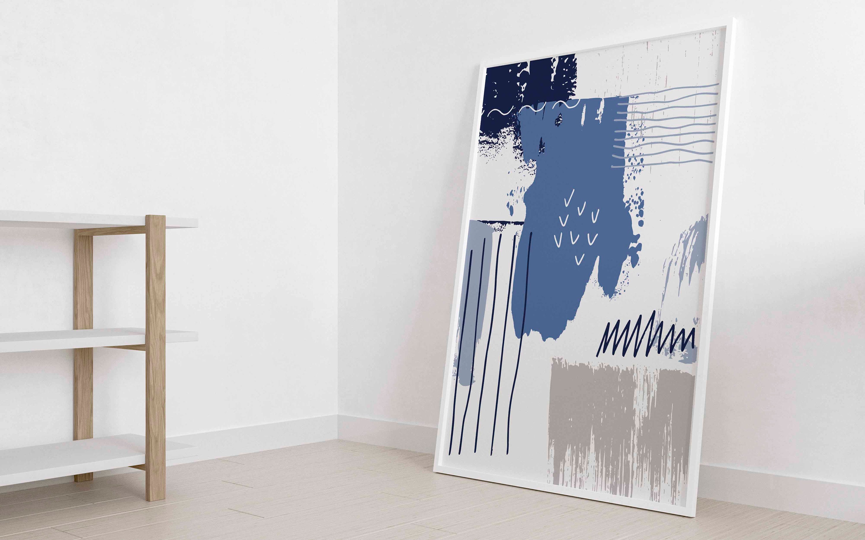 Abstract Painting | Abstract Art Print | Indigo Blue Wall Art ...