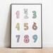 Number1-9 Poster Number Print for Kids Number Printable - Etsy