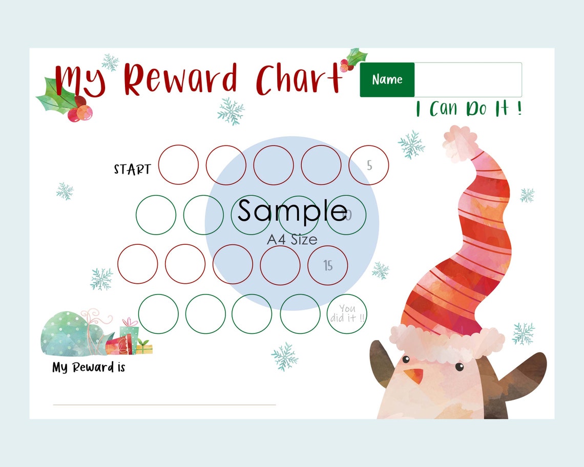 Christmas Reward Chart Printable Reward Chart for Kids Instant Download ...