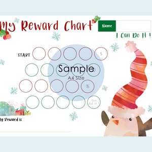 Christmas Reward Chart Printable Reward Chart for Kids Instant Download ...
