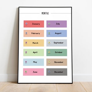 Rainbow Months of the Year Poster | Months Printable | Homeschool ...
