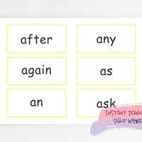 Dolch Sight Words Printables 46 Second Dolch Words Flashcards Kids ...