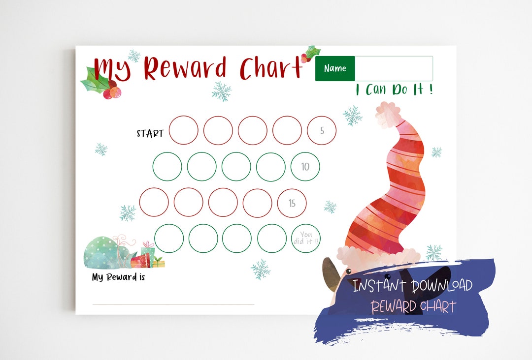 Christmas Reward Chart Printable Reward Chart for Kids Instant Download ...