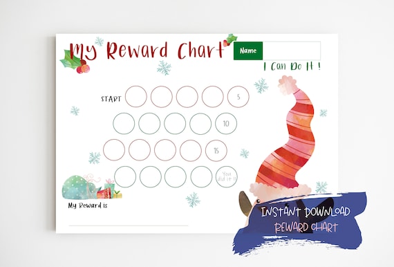 Christmas Reward Chart Printable Reward Chart for Kids - Etsy