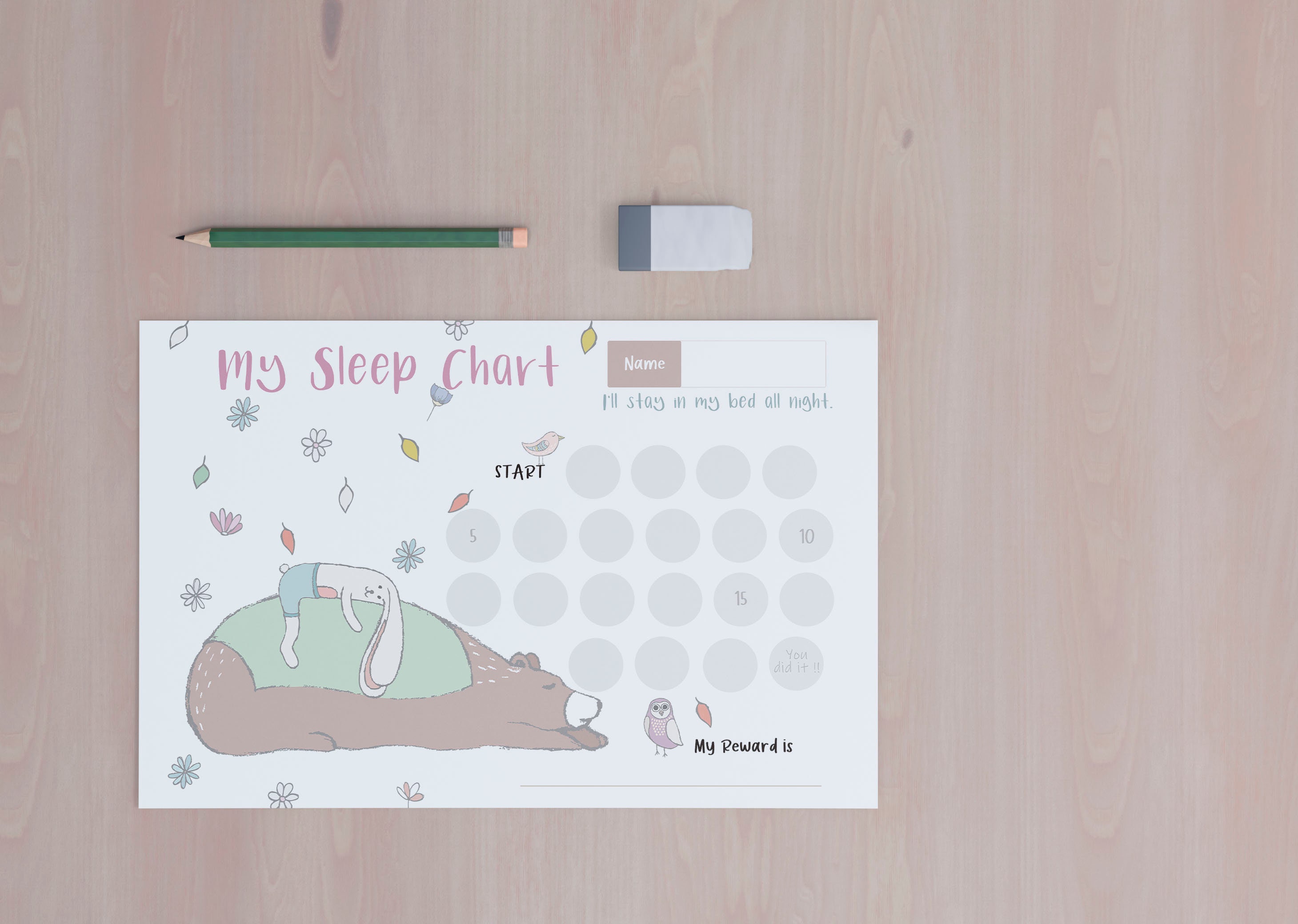 Printable My Sleep Chart Reward Chart for Toddler Behavior Chart Kids ...