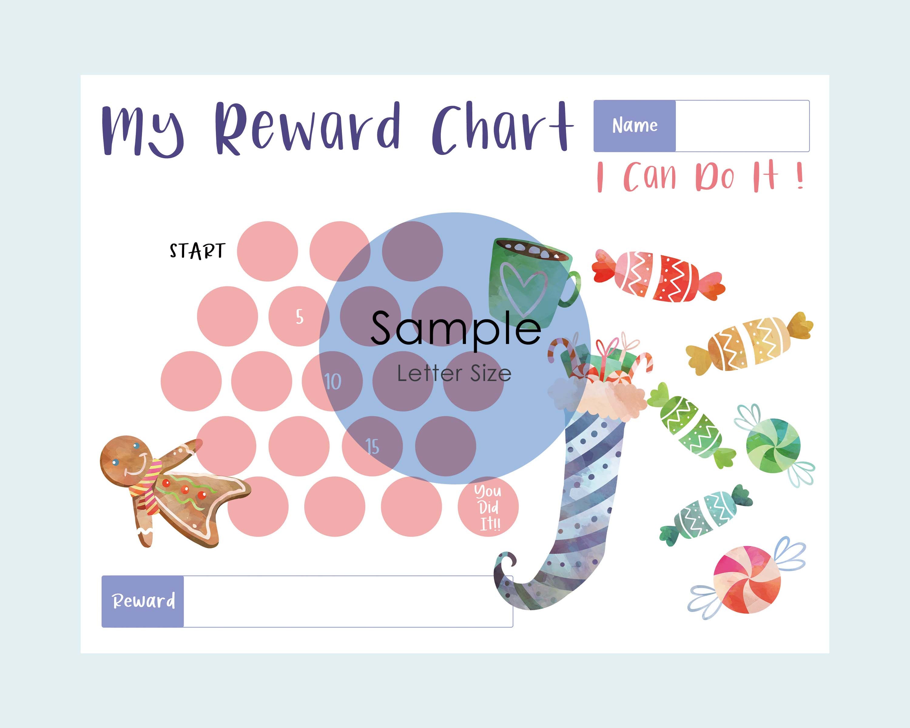 Winter Reward Chart Printable Reward Chart Reward Chart - Etsy