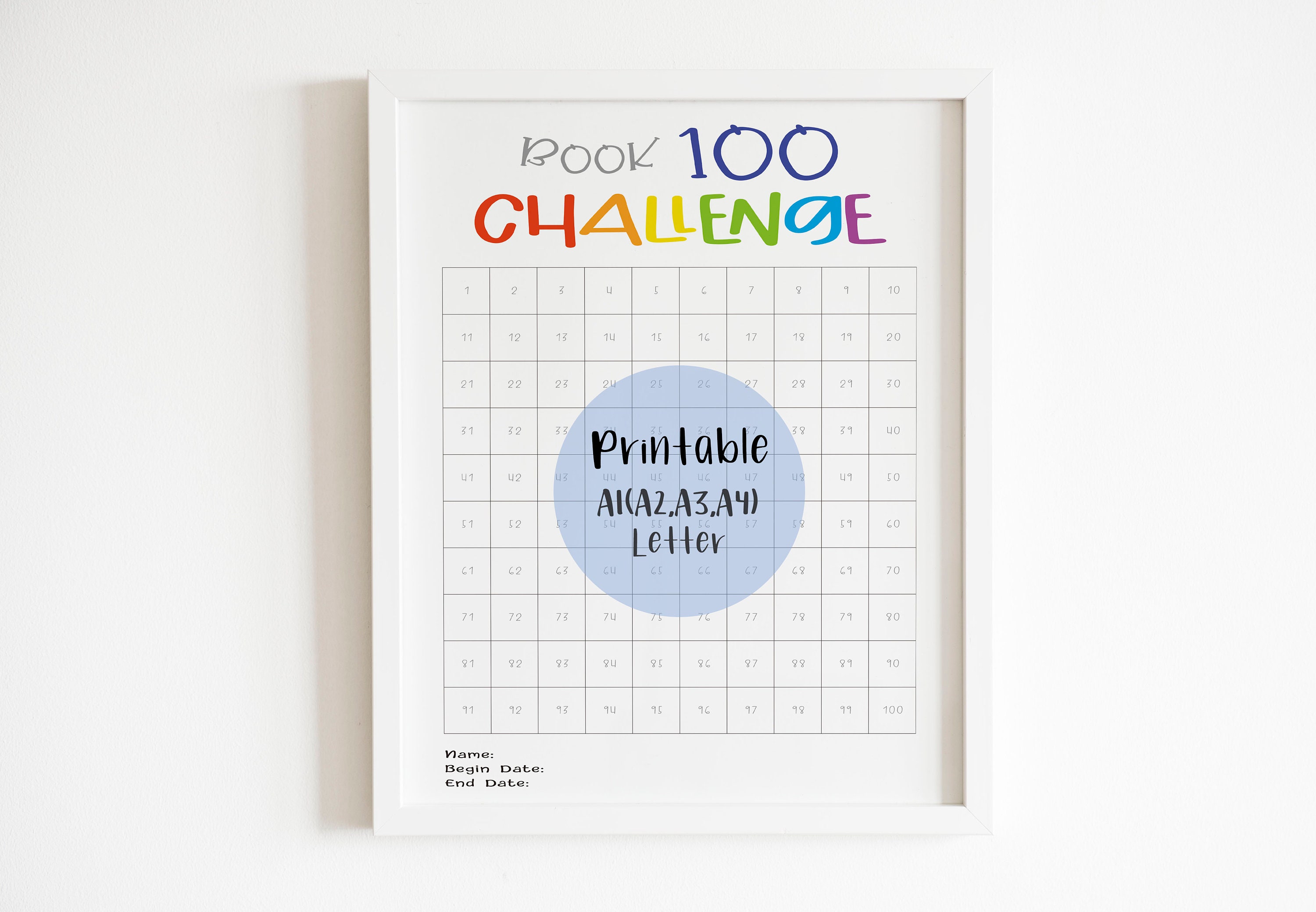 Printable Reading Challenge for Kids 100 Book Challenge A - Etsy