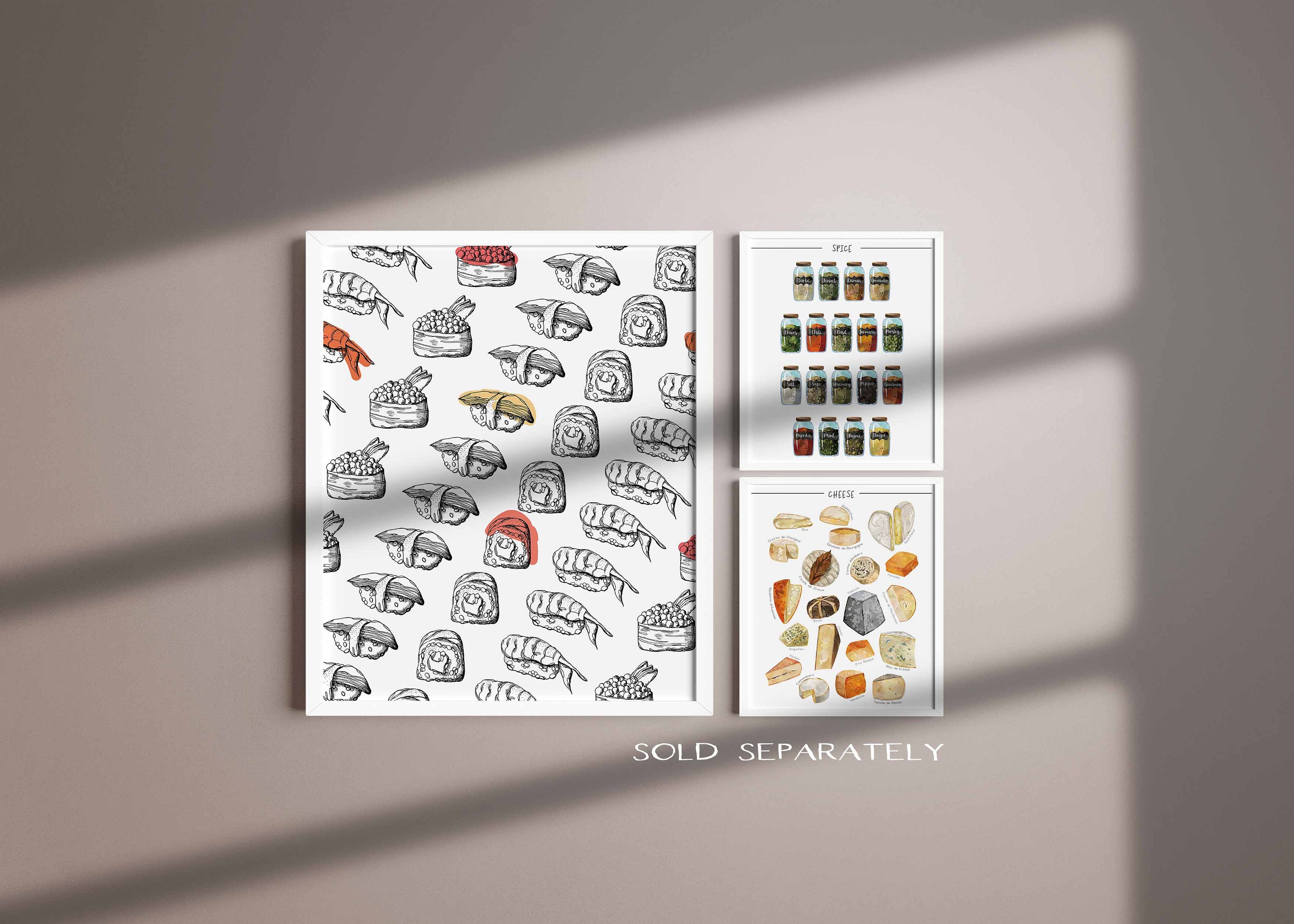 SUSHI Print | Kitchen Decor | Food Prints | Sushi Lover | Digital Art ...