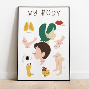 My Body Poster | Preschool Prints | Home School Wall Art | Educational ...