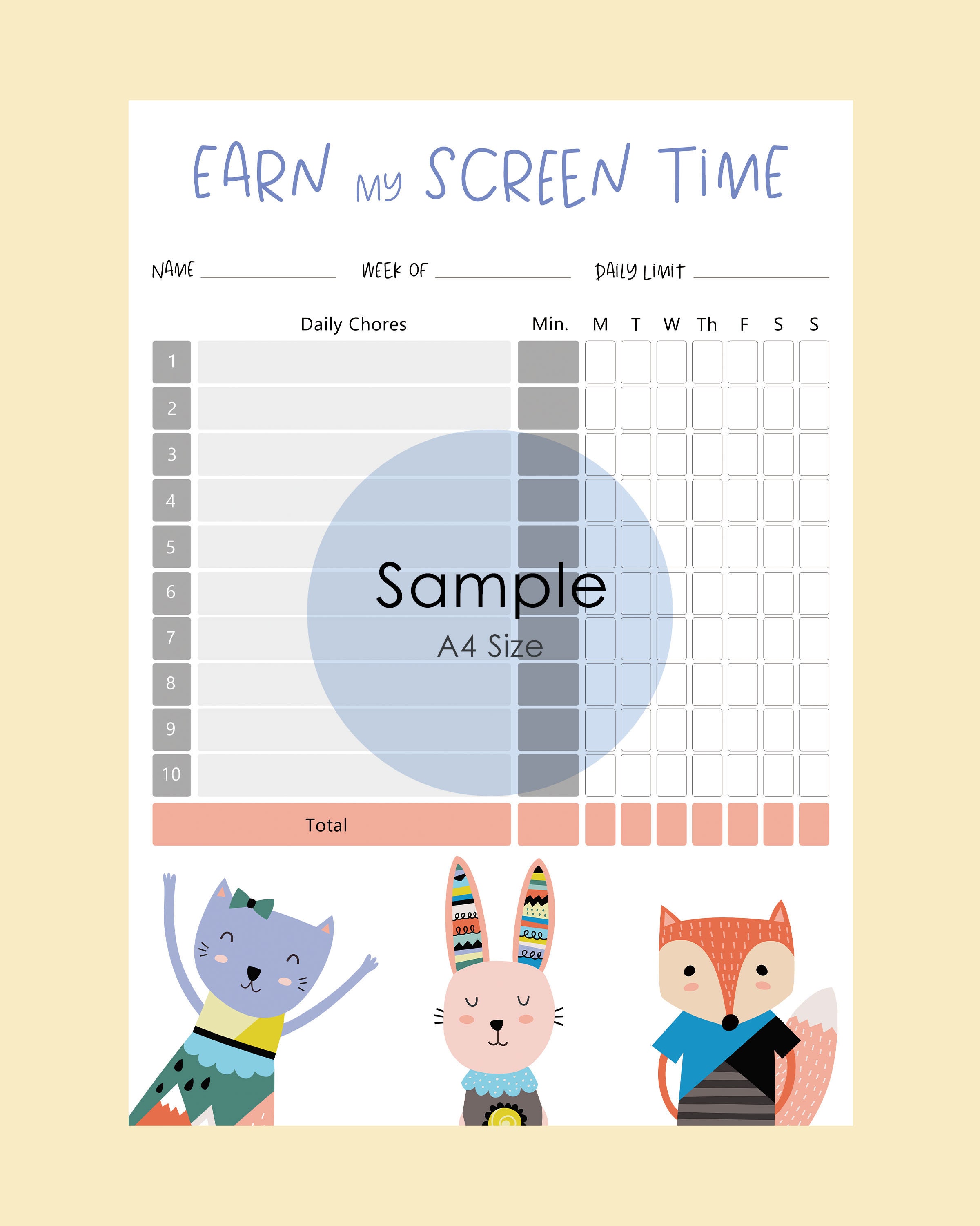 Printable Reward Chart Earn Screen Time Chart for Kids Chart for Girl ...