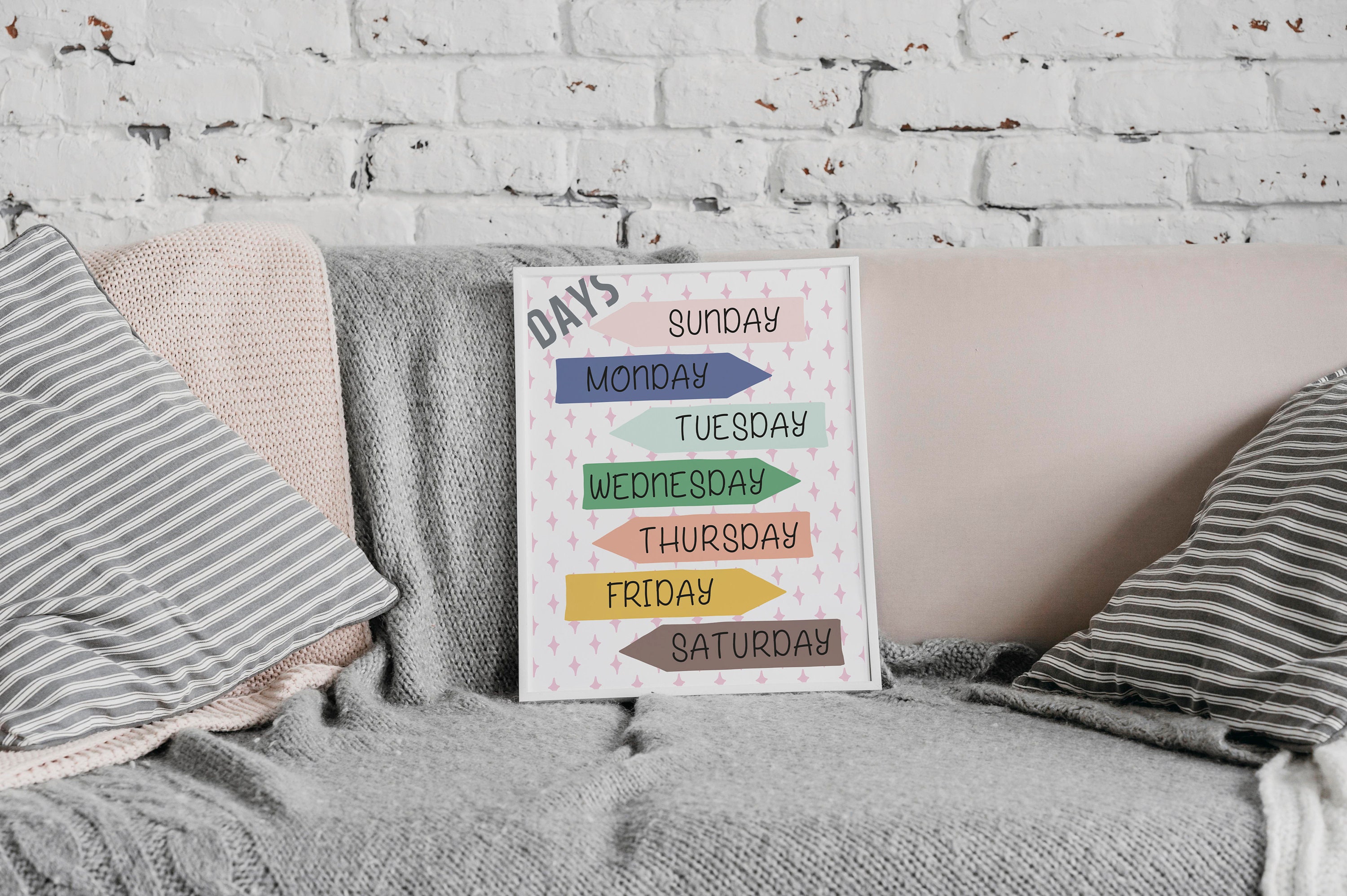 Days of the Week Print Educational Poster Preschool - Etsy