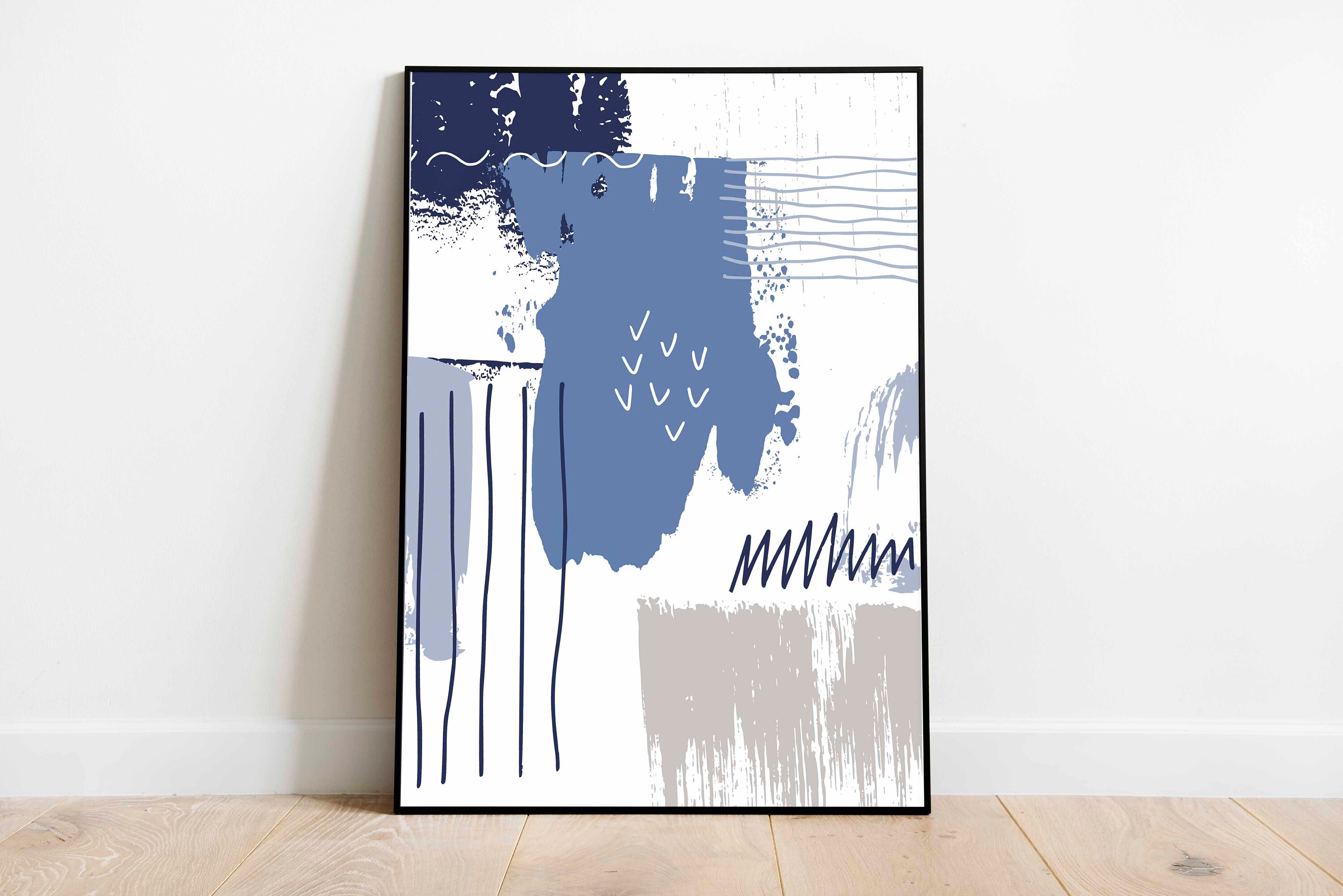 Abstract Painting | Abstract Art Print | Indigo Blue Wall Art ...