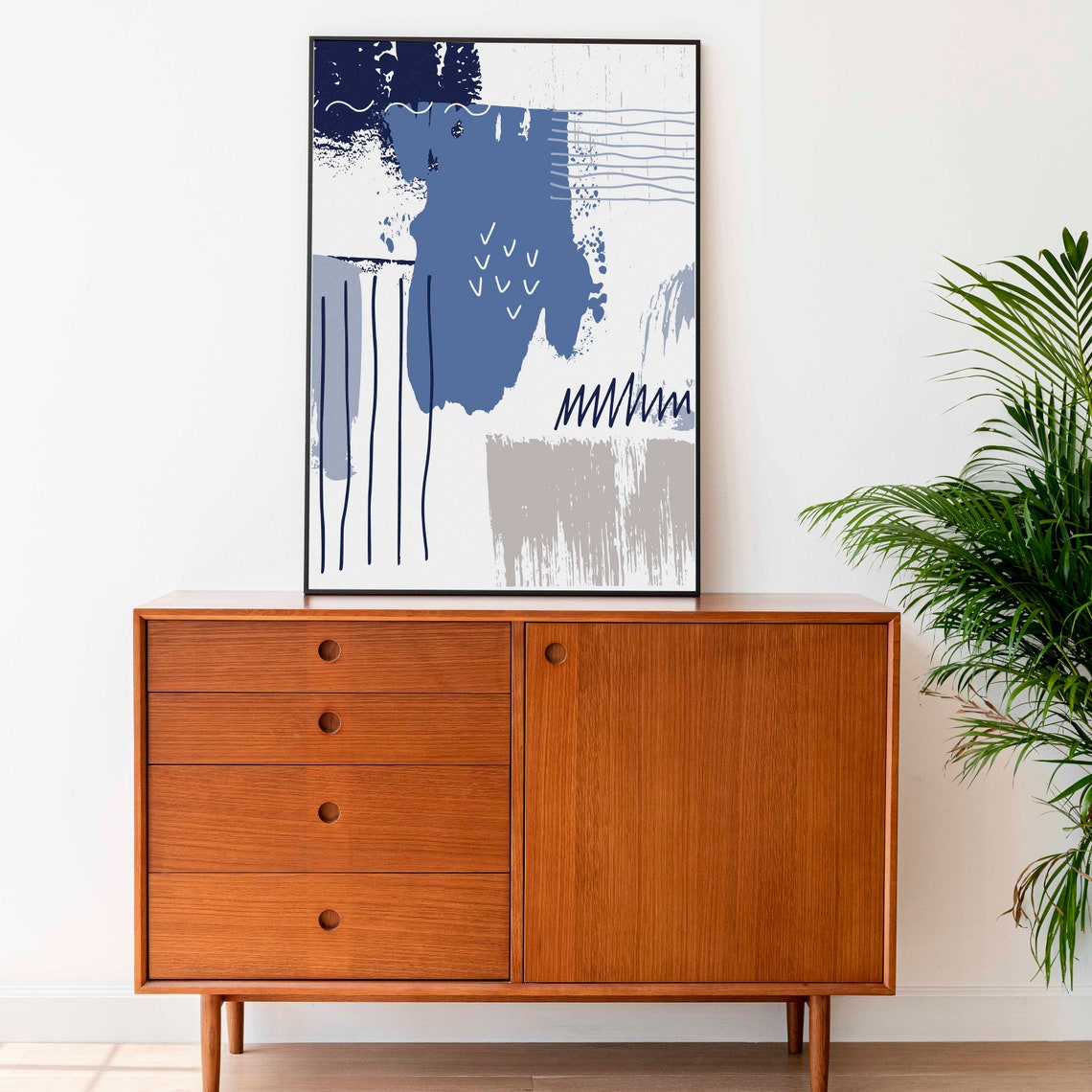 Abstract Painting | Abstract Art Print | Indigo Blue Wall Art ...