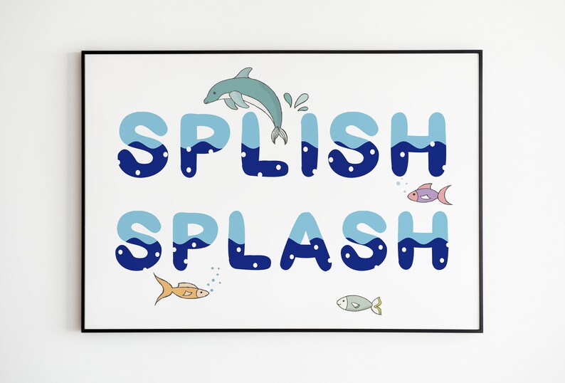 Splish Splash Wall Art Nursery Wall Art Splash Art Print Printable Wall ...